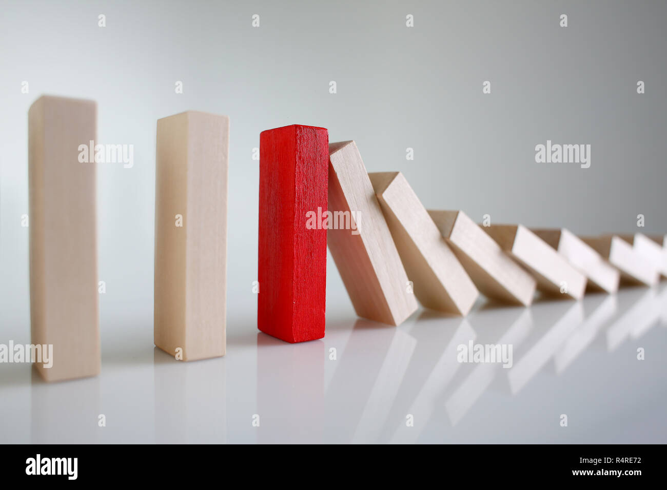 One red winner lottery wood block row Stock Photo - Alamy