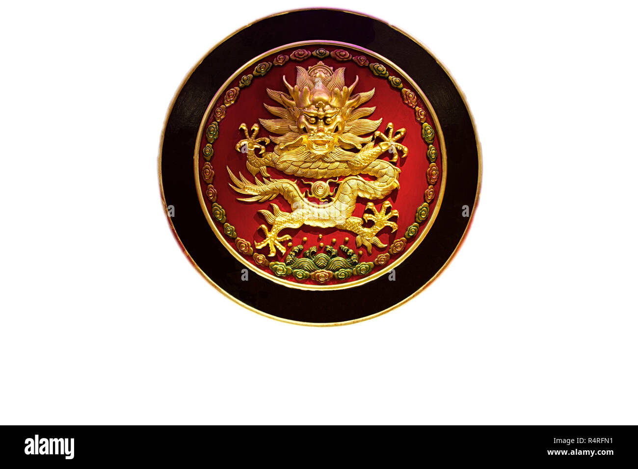 round golden dragon red color China culture Stock Photo - Alamy
