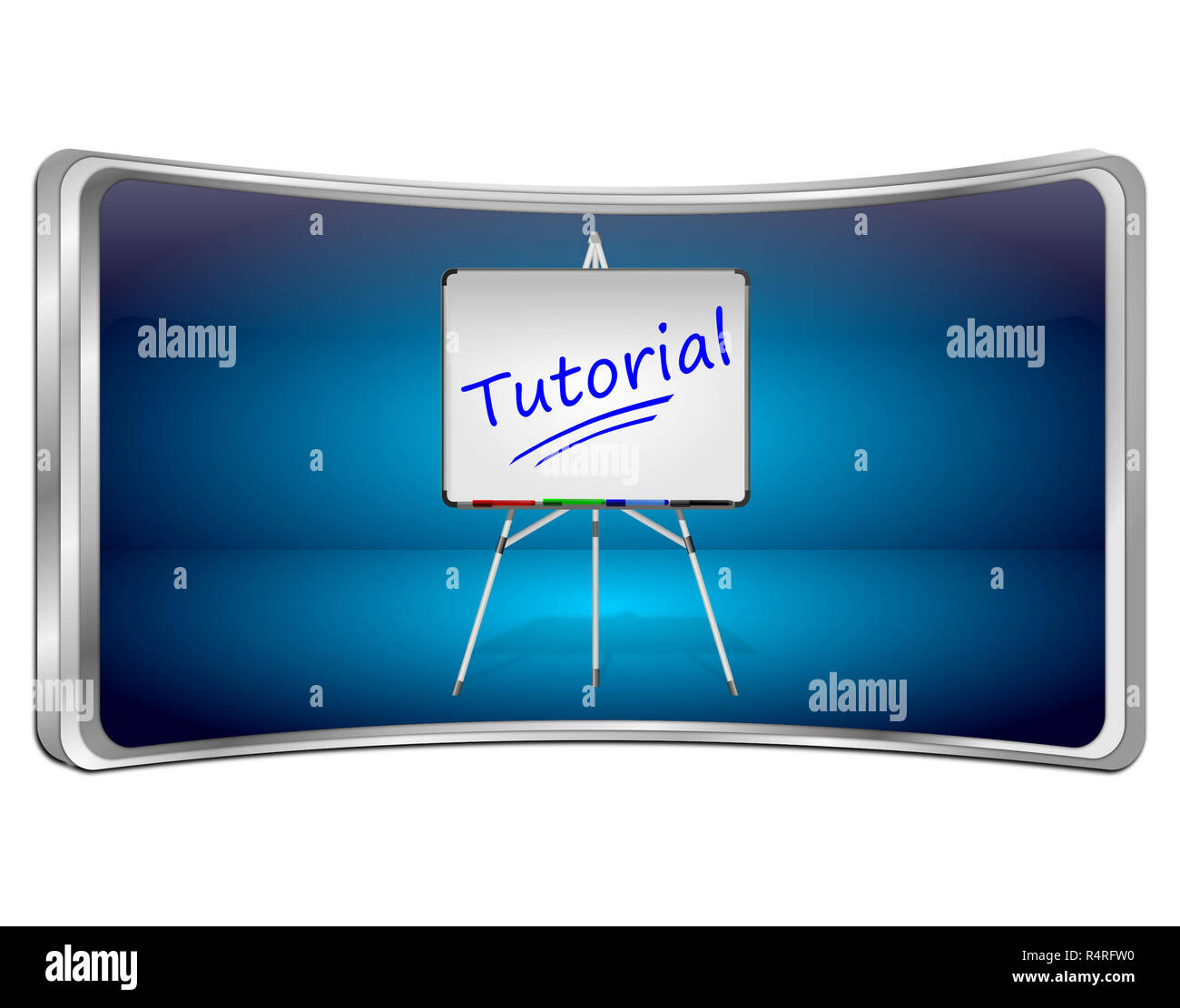blue Tutorial Button - 3D illustration Stock Photo - Alamy