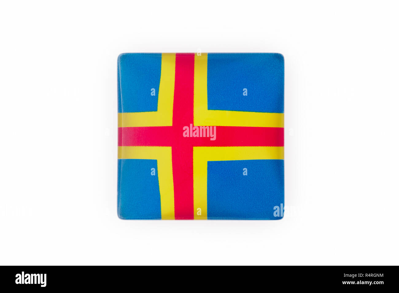 Aland islands magnet flag isolated on white. Finland heritage ...