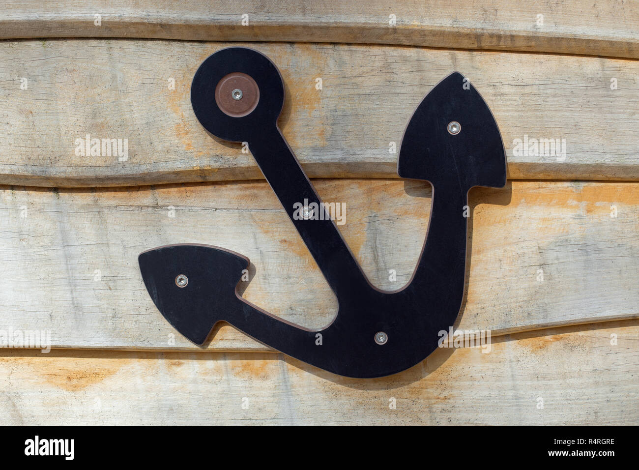 an anchor on wood,closeup Stock Photo - Alamy