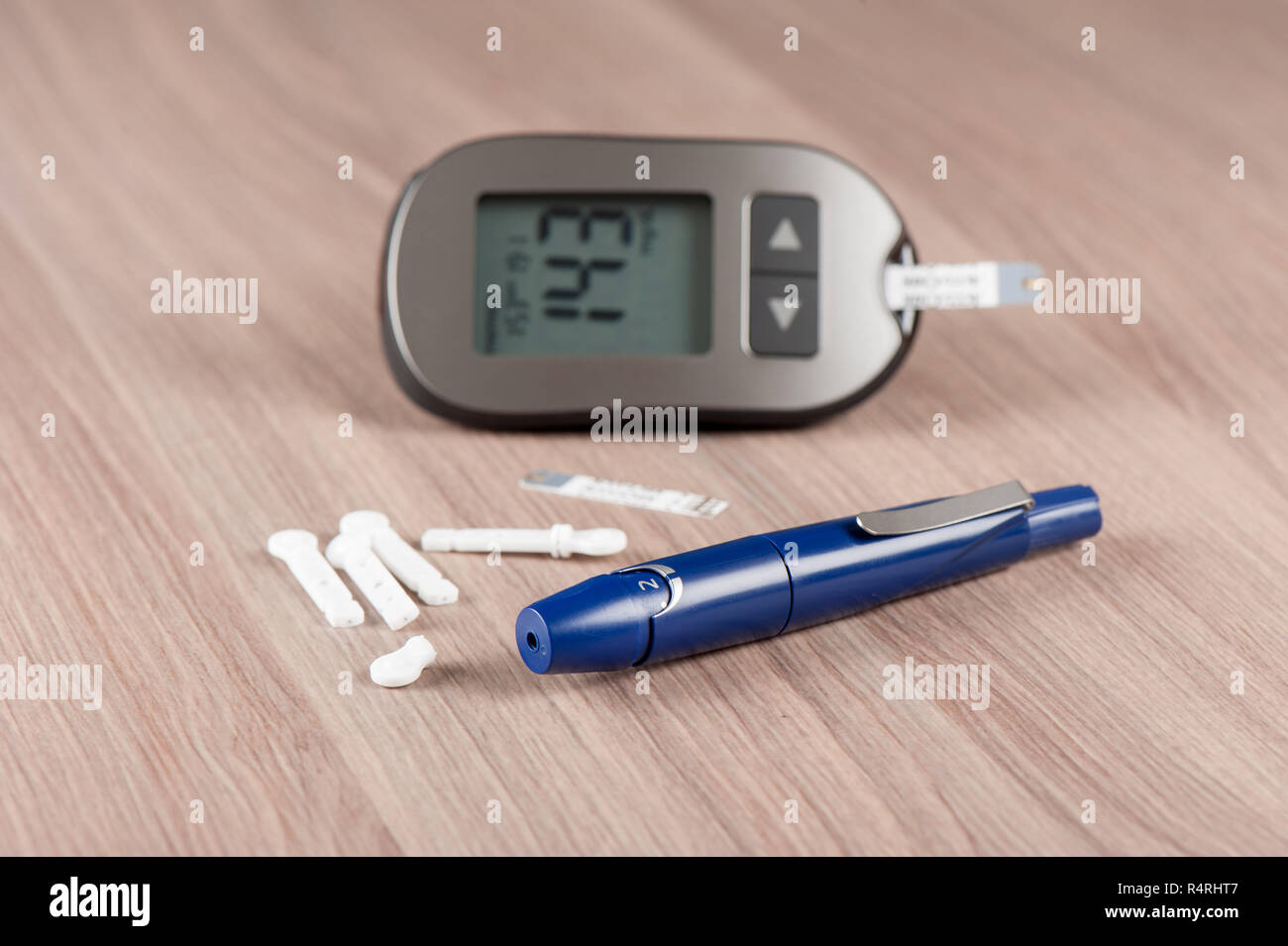 closeup blood lancet device, used for blood testing. Blood glucose ...
