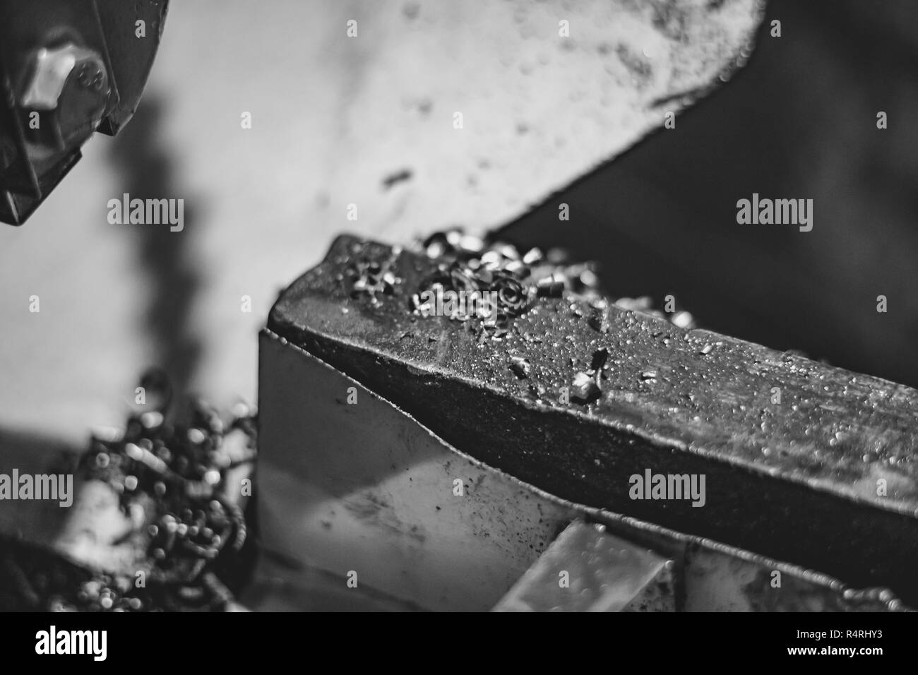 Heavy machinery in workshop Black and White Stock Photos & Images - Alamy