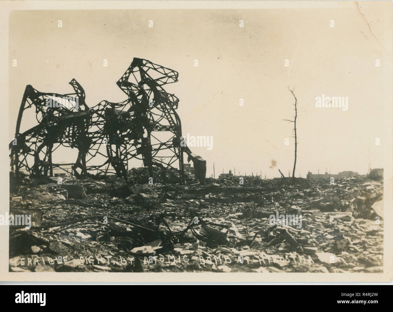 Ruins of devastated city after atomic bombing, August 1945, Hiroshima ...