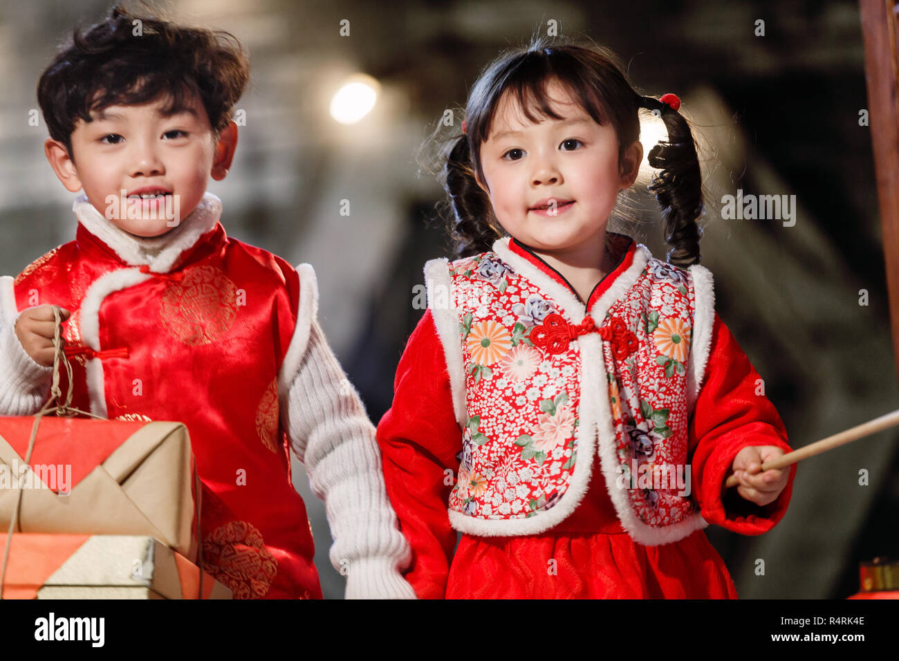 Happy boys and girls to celebrate the New Year Stock Photo - Alamy