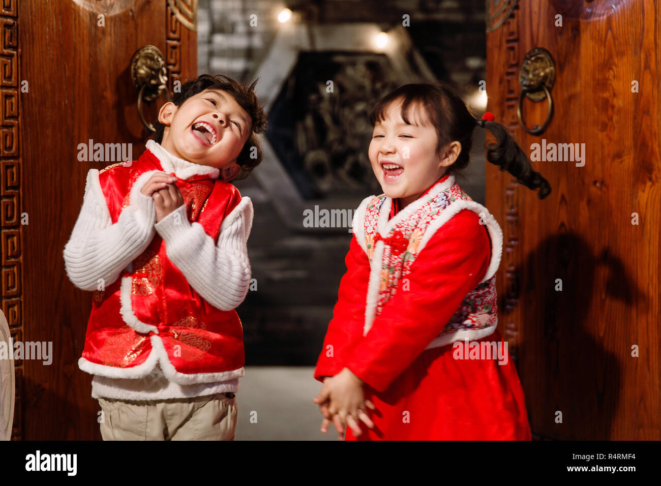 Happy boys and girls to celebrate the New Year Stock Photo - Alamy