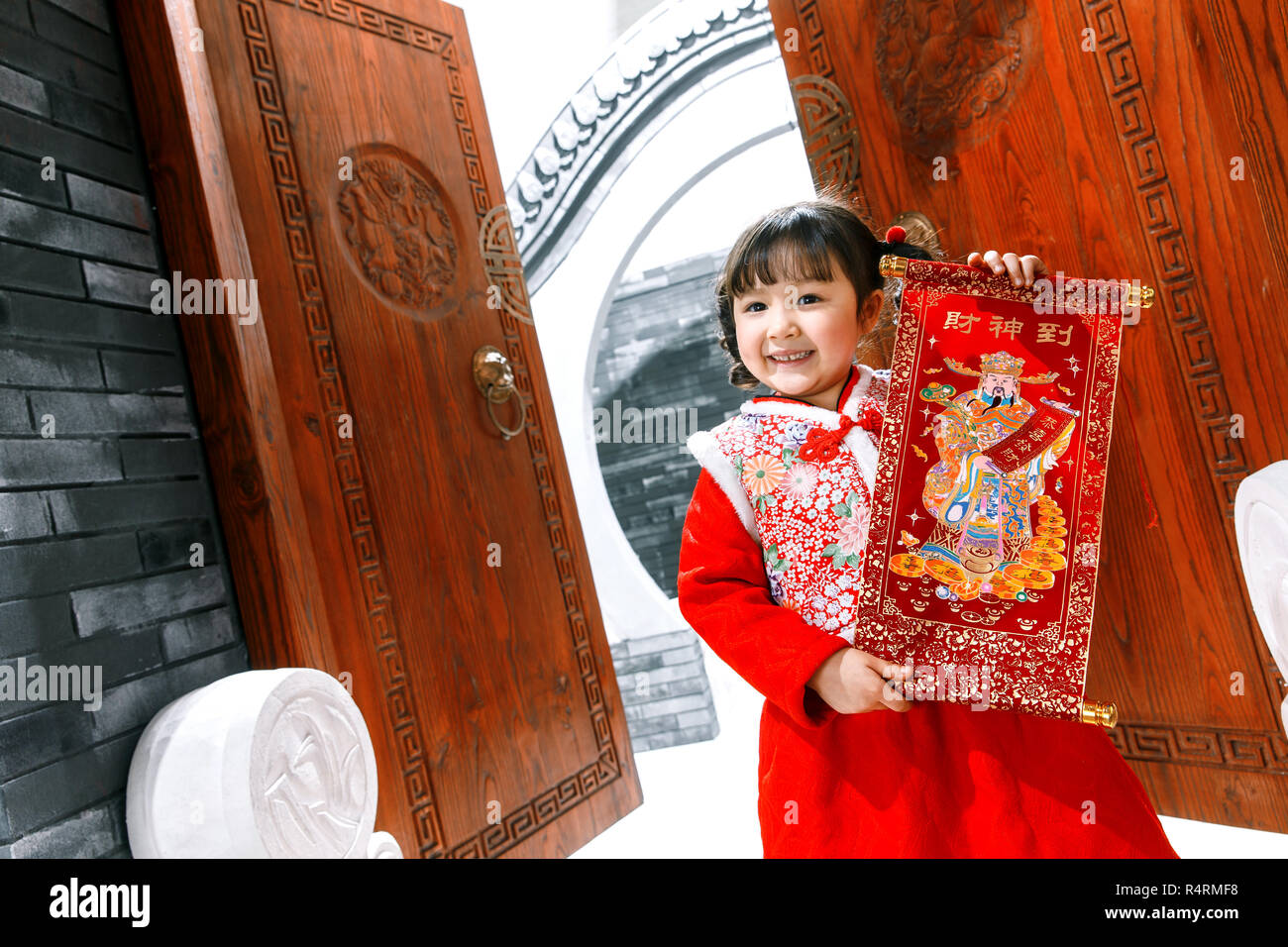 Lovely little girl celebrating the New Year Stock Photo - Alamy