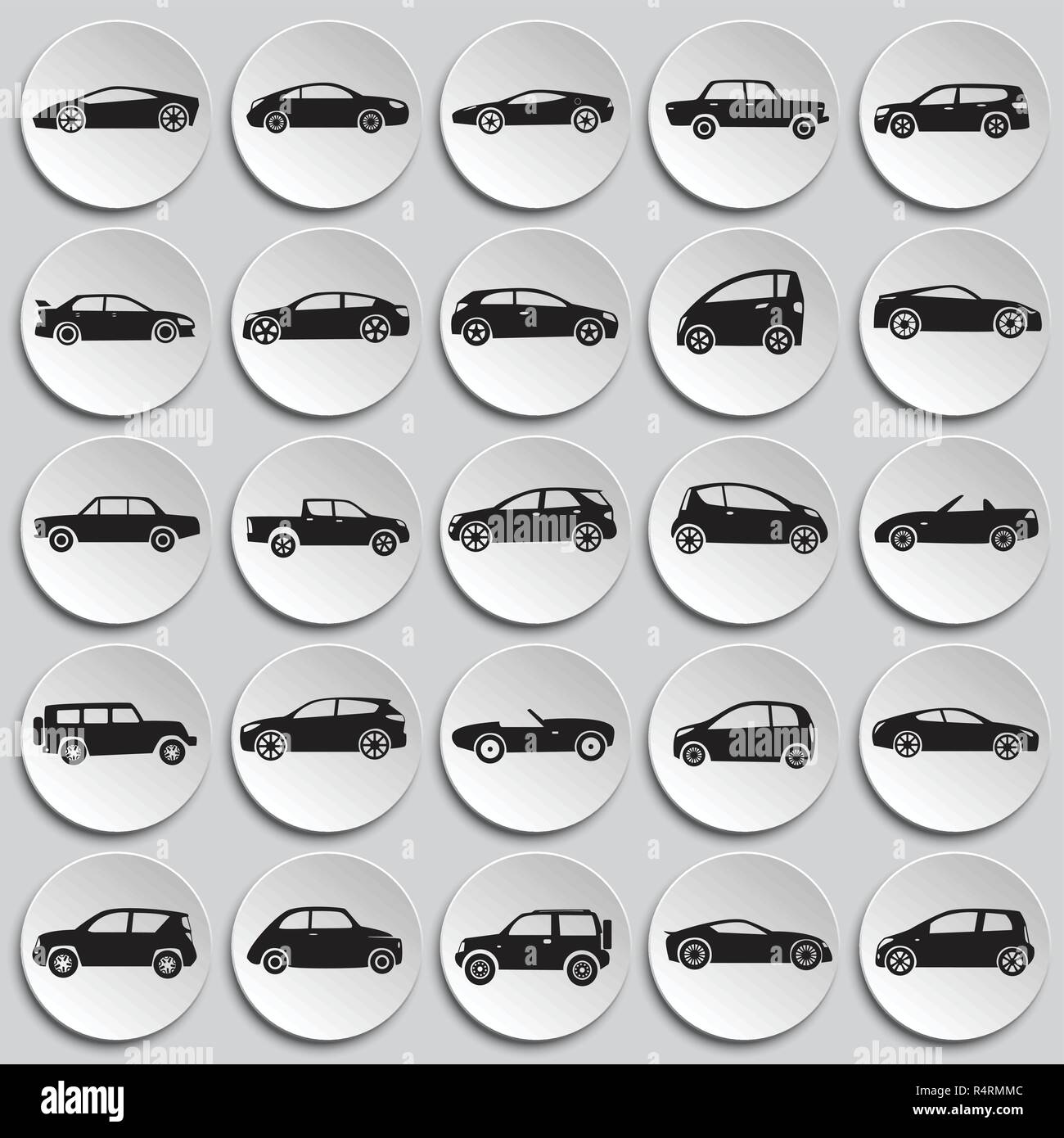 Cars collection set on plates background for graphic and web design ...