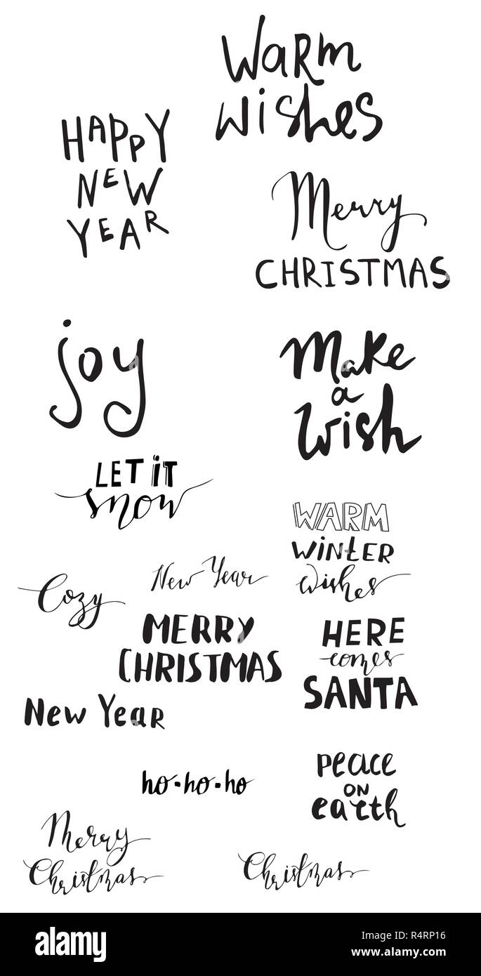 Set of Christmas lettering handwritten Stock Vector Image & Art - Alamy