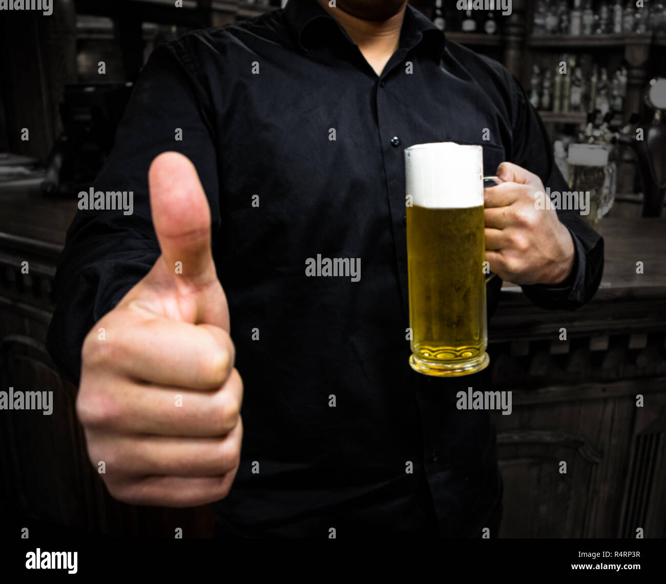 Barman giving a thumbs up hi-res stock photography and images - Alamy