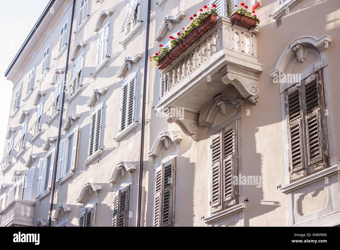 facade of Italian building beautiful balcony Stock Photo - Alamy