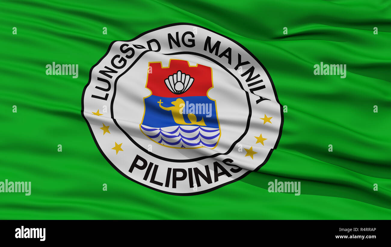 Closeup Manila City Flag, Philippines Stock Photo - Alamy