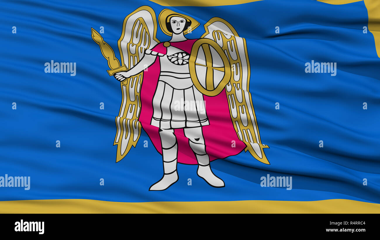 Closeup Kyiv City Flag, Ukraine Stock Photo - Alamy