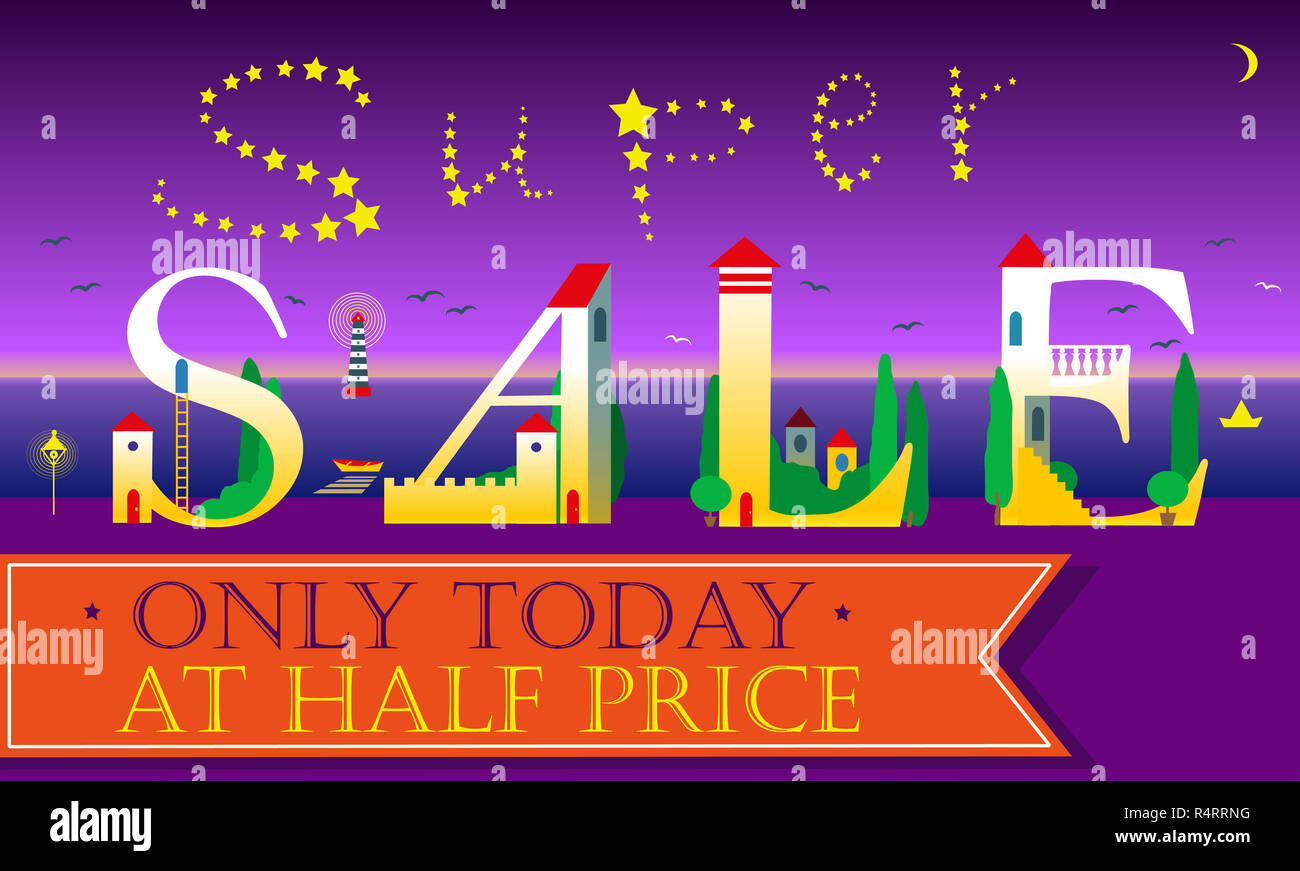 Super sale banner symbols hi-res stock photography and images - Alamy