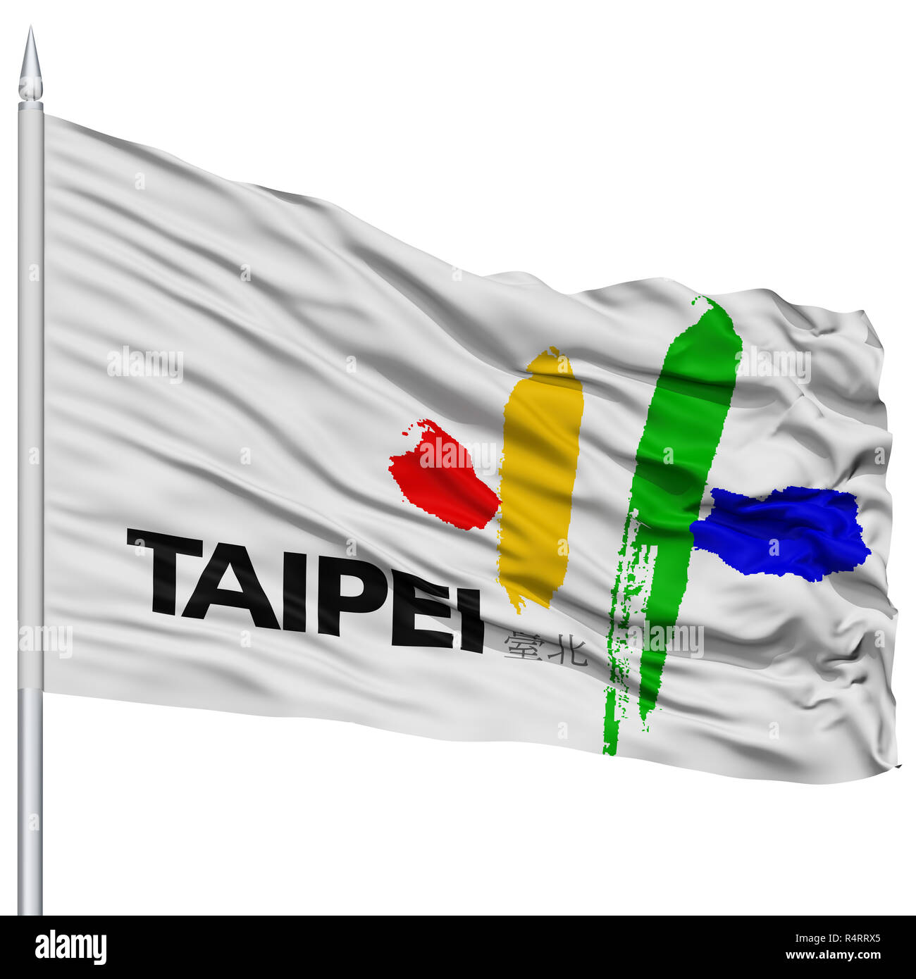 Taipei City Flag on Flagpole Stock Photo - Alamy
