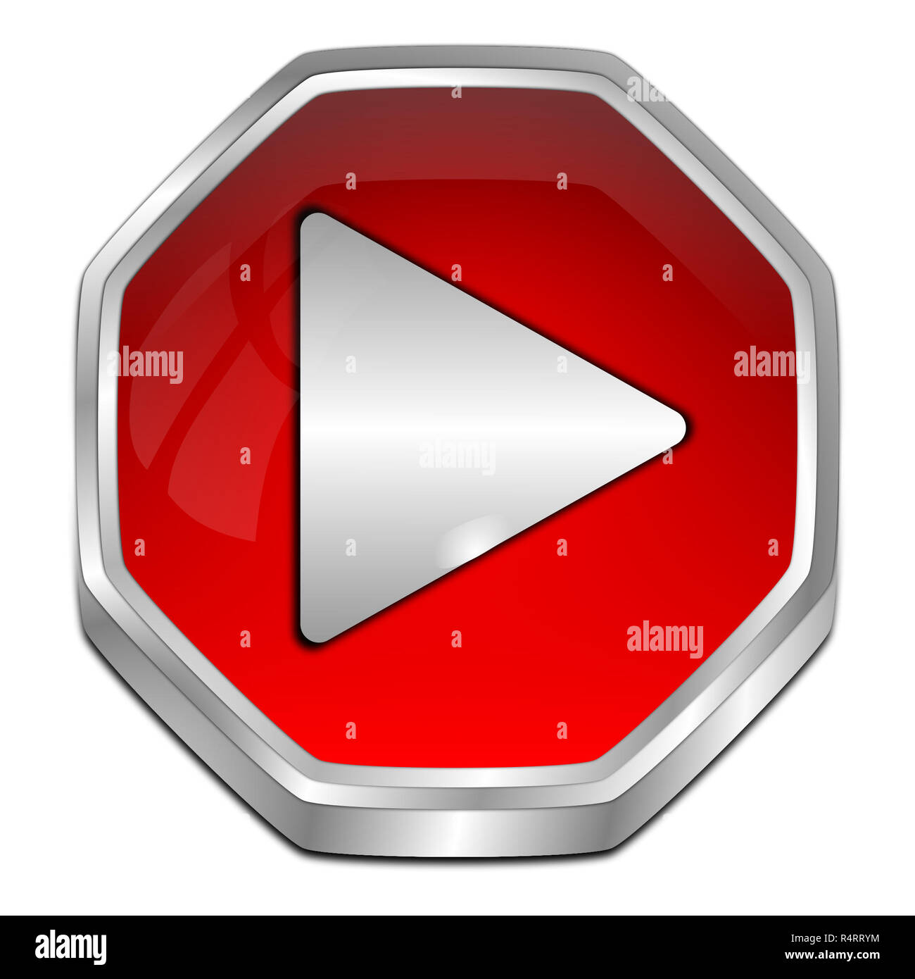 red Play Button - 3D illustration Stock Photo - Alamy