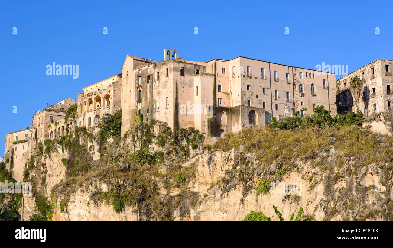 Buildings on the rock in Tropea town, Calabria, Italy Stock Photo - Alamy
