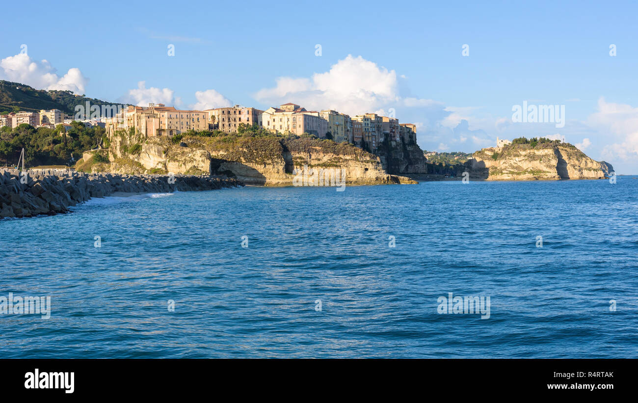 Coast of Tropea town seen from the sea, Calabria, Italy Stock Photo - Alamy