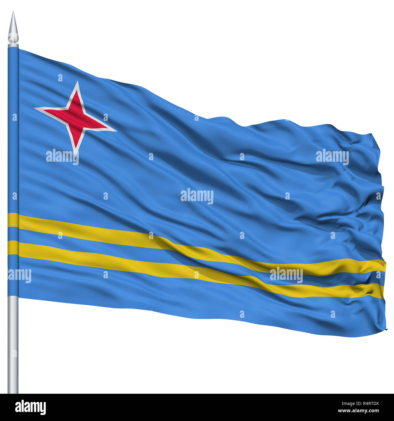 Flag aruba on flagpole hi-res stock photography and images - Alamy