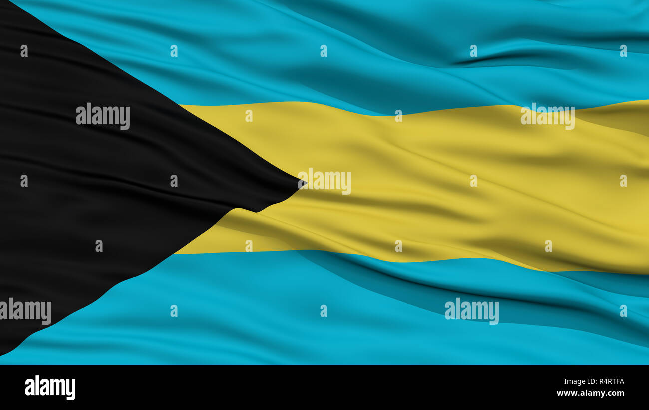 Closeup Bahamas Flag Stock Photo - Alamy