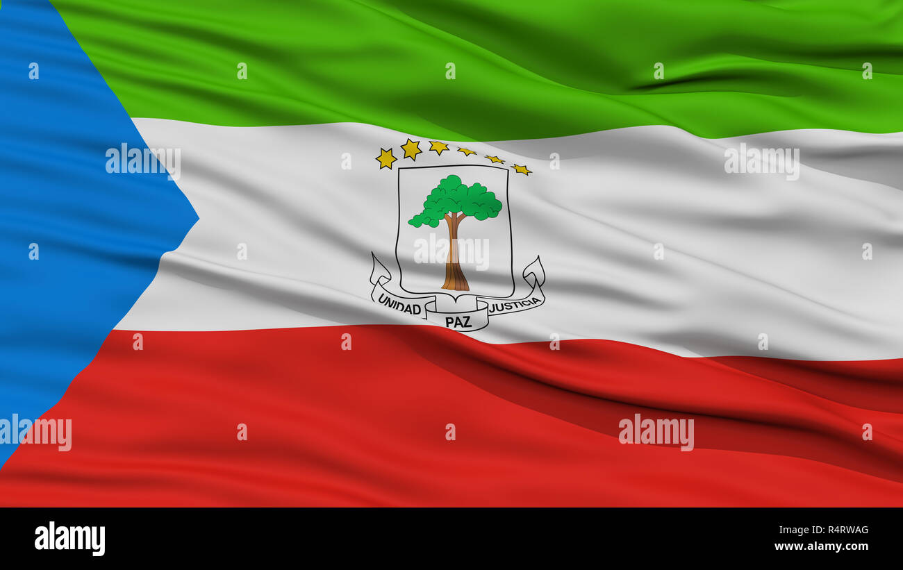 Closeup Equatorial Guinea Flag Stock Photo - Alamy