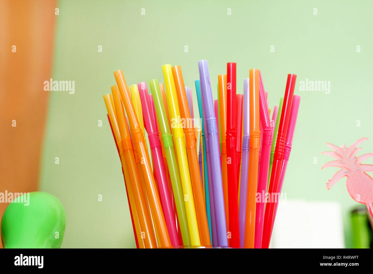 Colorful drinking straws, close up. Color of the drinking straw. Bright ...