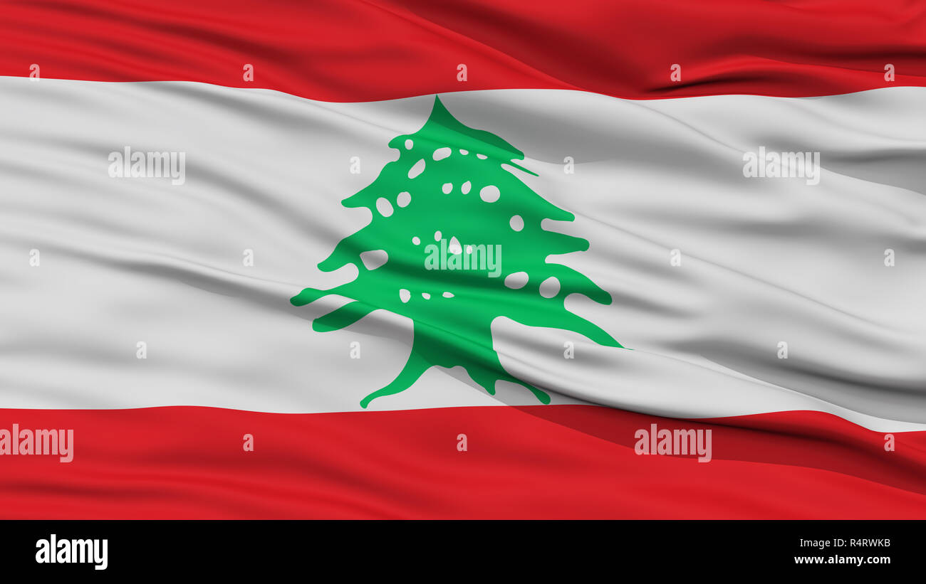 Closeup Lebanon Flag Stock Photo - Alamy