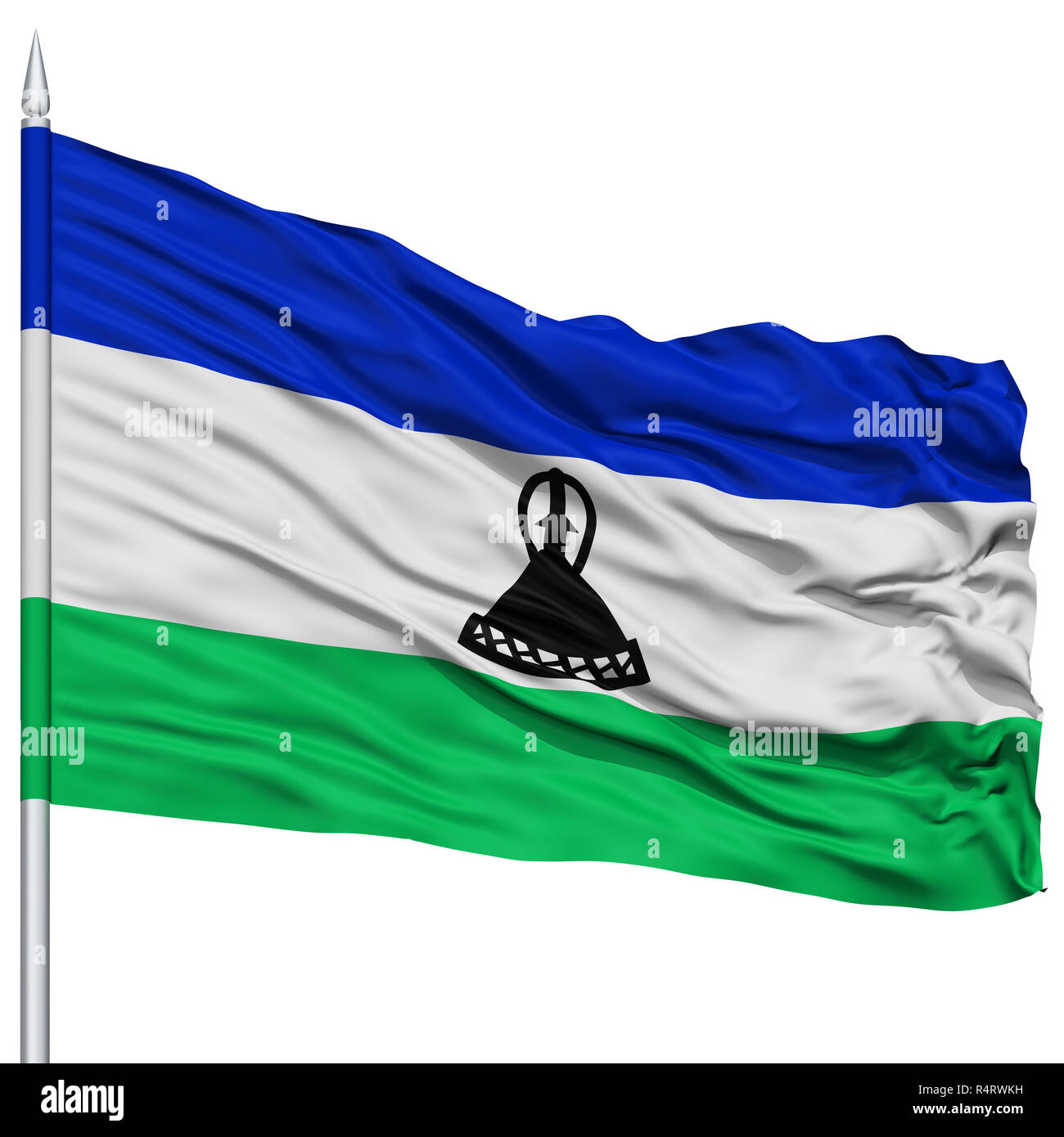 Lesotho country flag realistic hi-res stock photography and images - Alamy