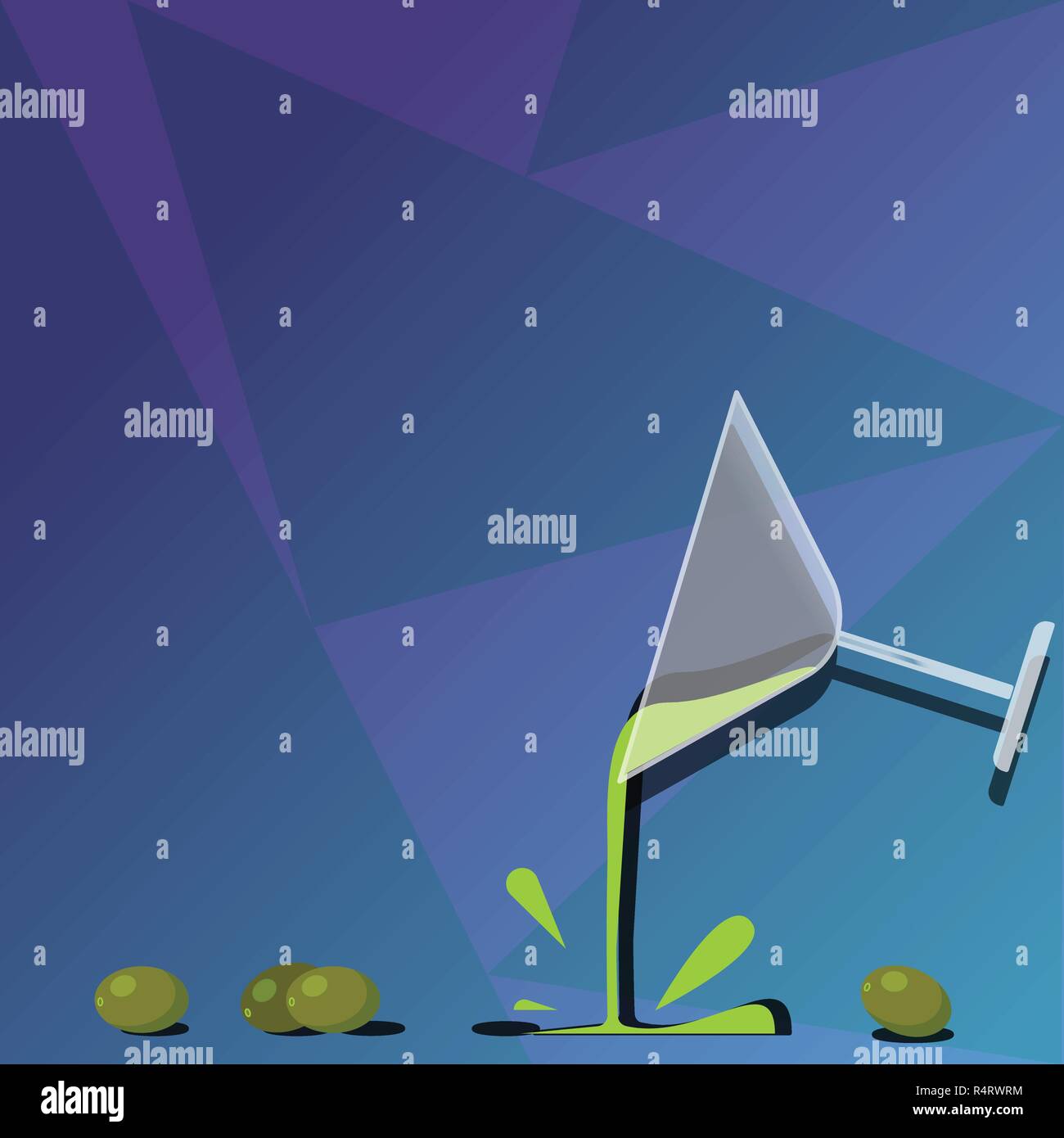 Empty Champagne Glass Shadow Stock Vector Images Alamy