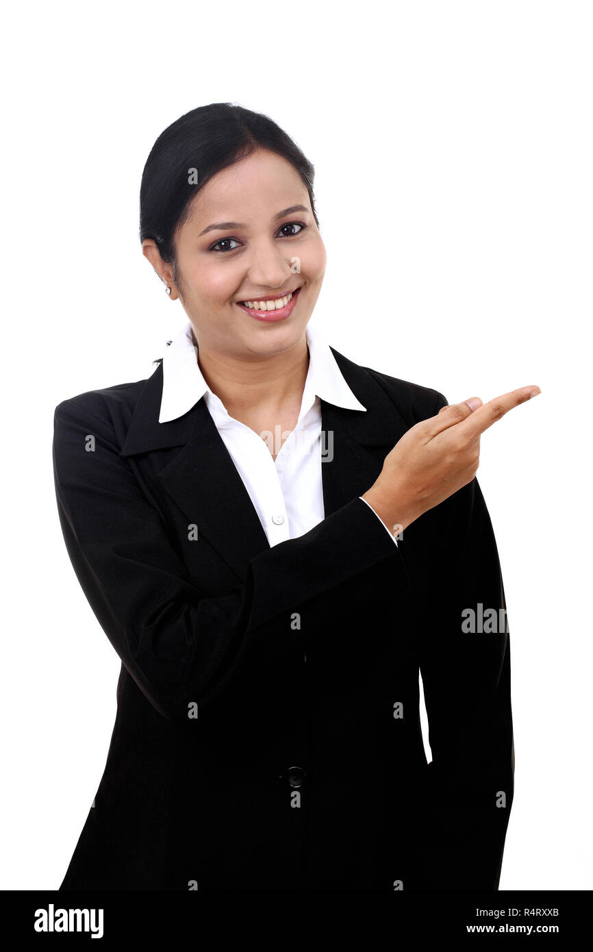 Hispanic woman pointing index finger hi-res stock photography and ...