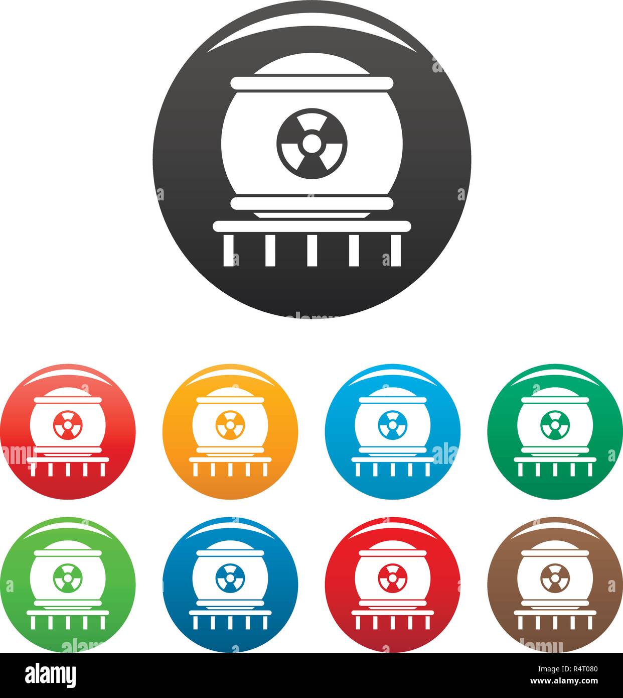 Nuclear energy icons set 9 color vector isolated on white for any ...