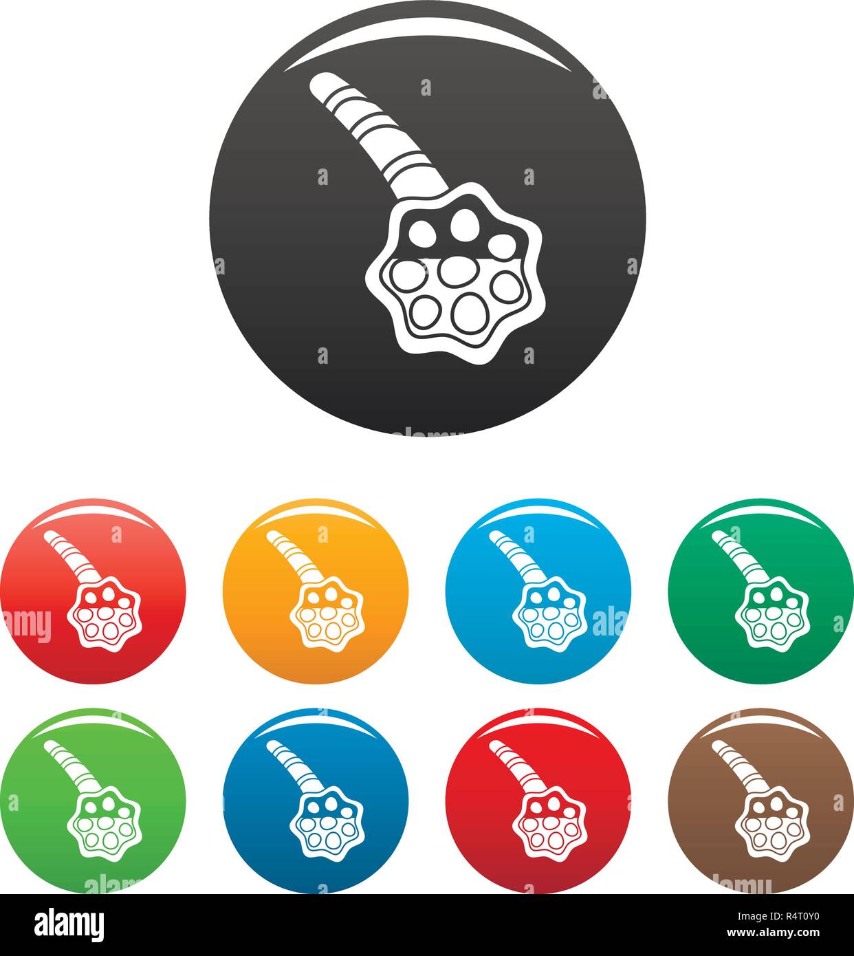 Pneumonia alveolus icons set 9 color vector isolated on white for any ...