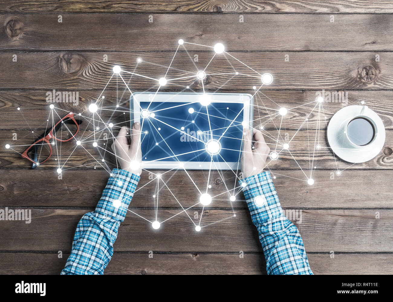 Concept of social communication and networking with social connection ...