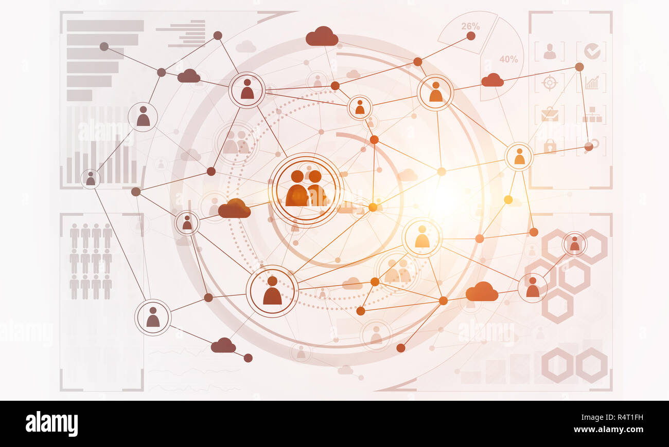 Lines and dots as networking idea drawn on white background Stock Photo ...