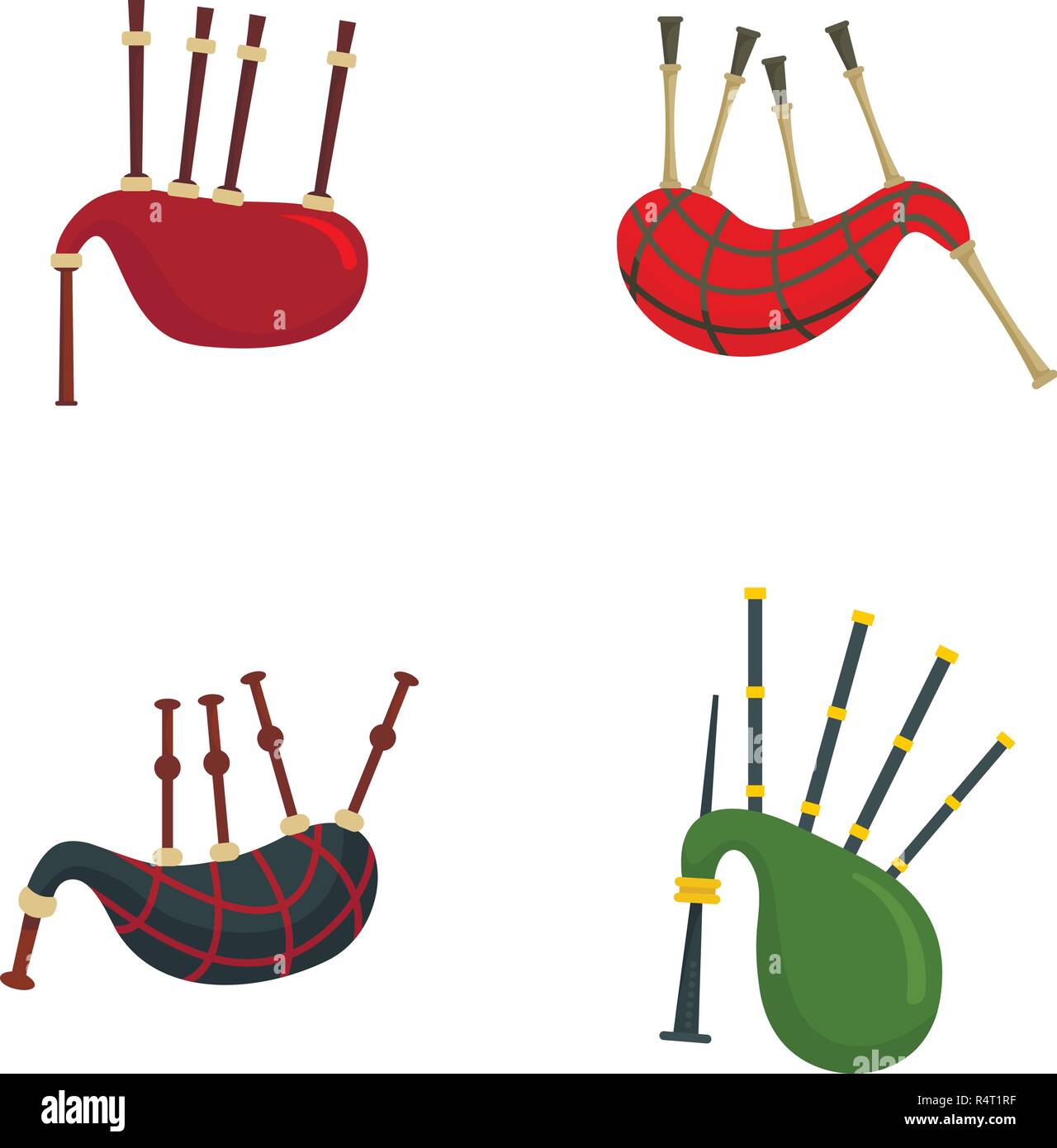 Bagpiper blowing Cut Out Stock Images & Pictures - Alamy