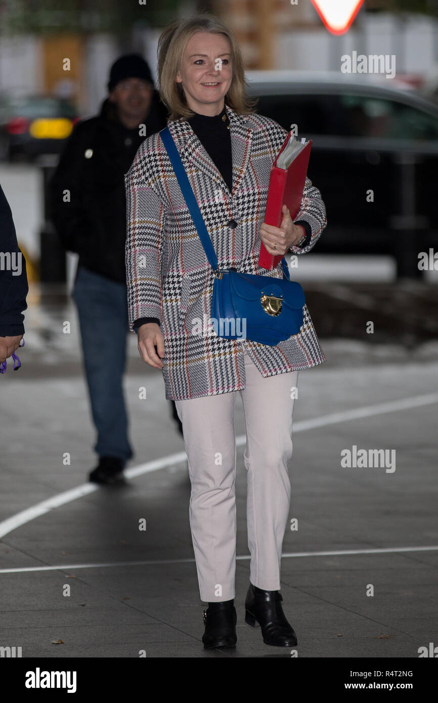 Elizabeth Truss, Chief Secretary to the Treasury, arrives at the BBC ...
