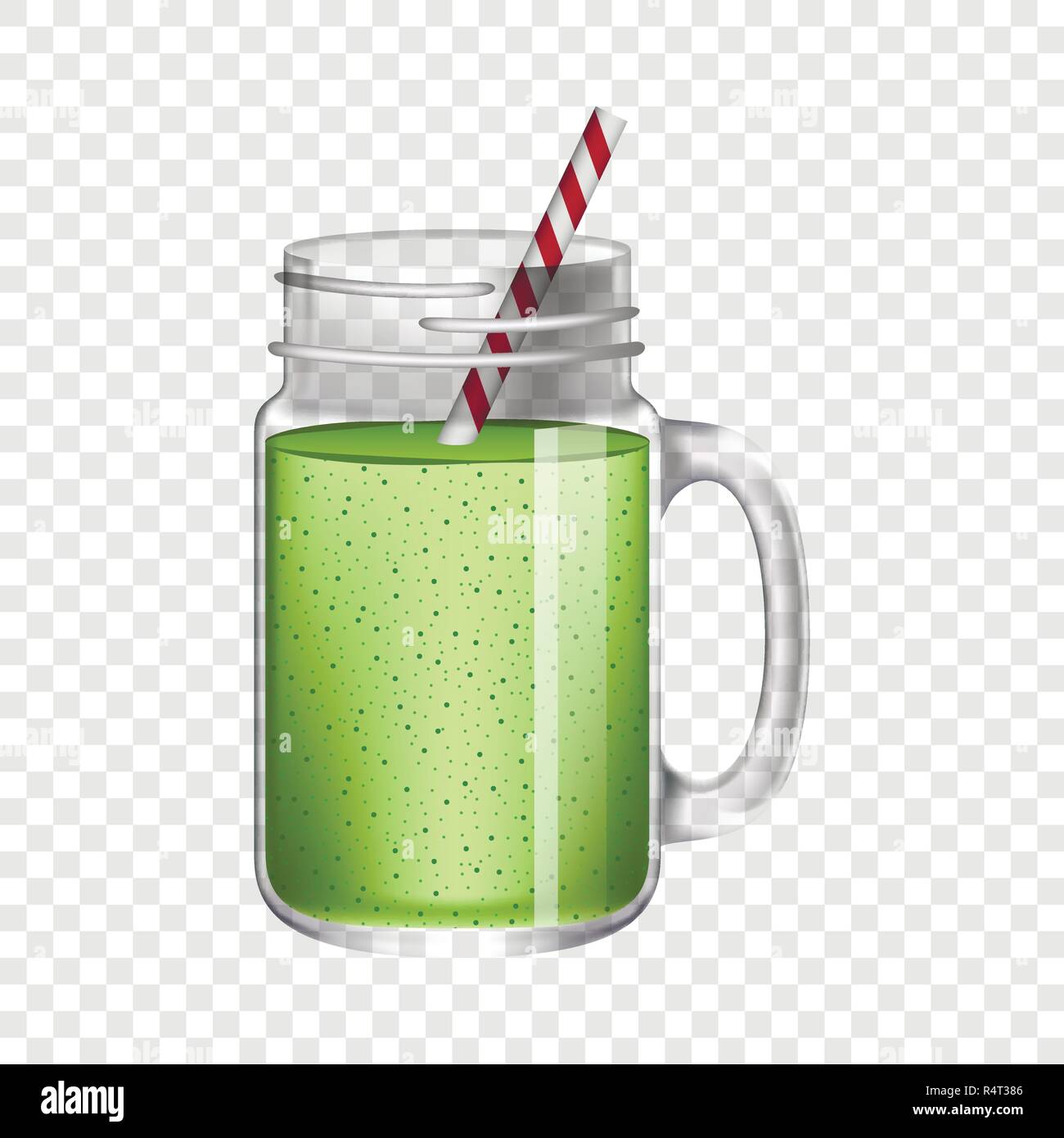 Green smoothie mockup. Realistic illustration of green smoothie vector ...