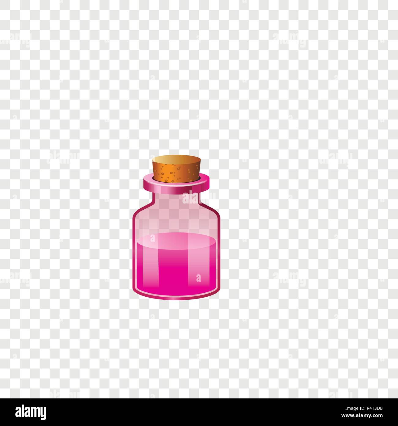 Pink glass flask icon. Cartoon of pink glass flask vector icon for on ...
