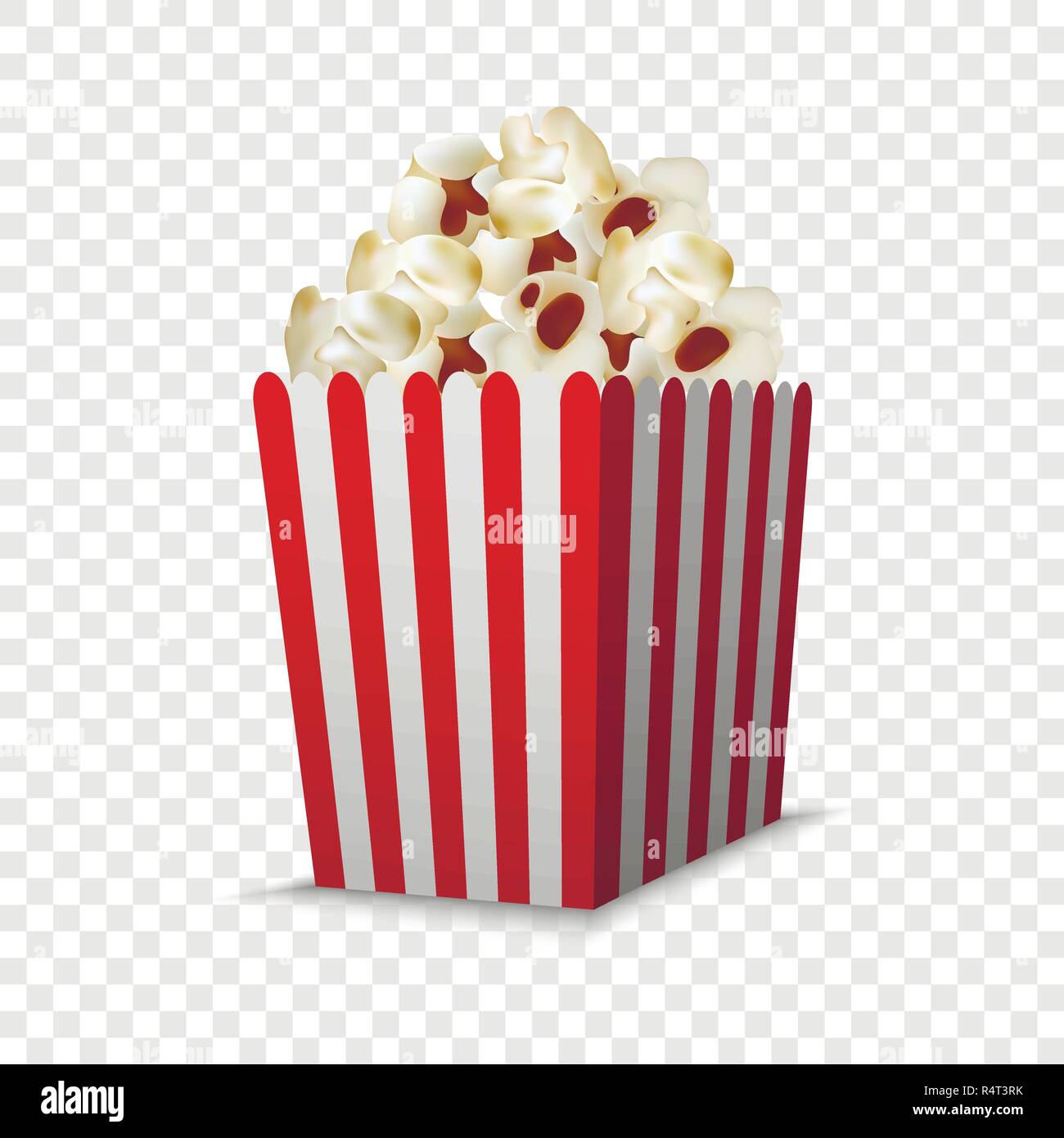 Cinema popcorn box mockup. Realistic illustration of cinema popcorn box ...