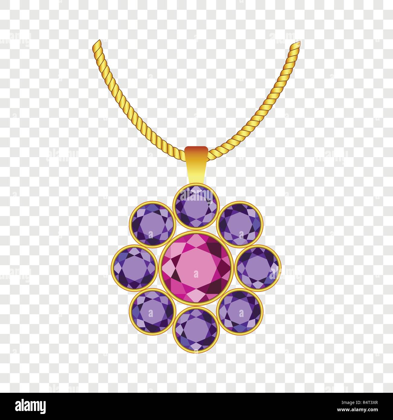 Amethyst flower jewelry icon. Realistic illustration of amethyst flower ...