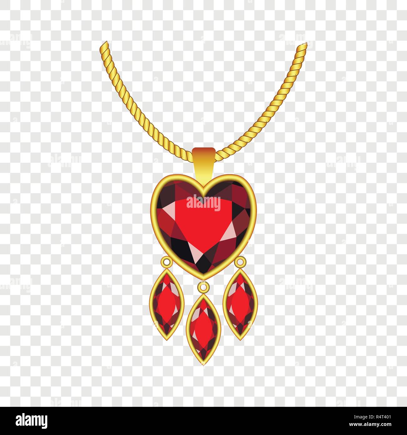 Ruby heart jewelry icon. Realistic illustration of ruby heart jewelry ...