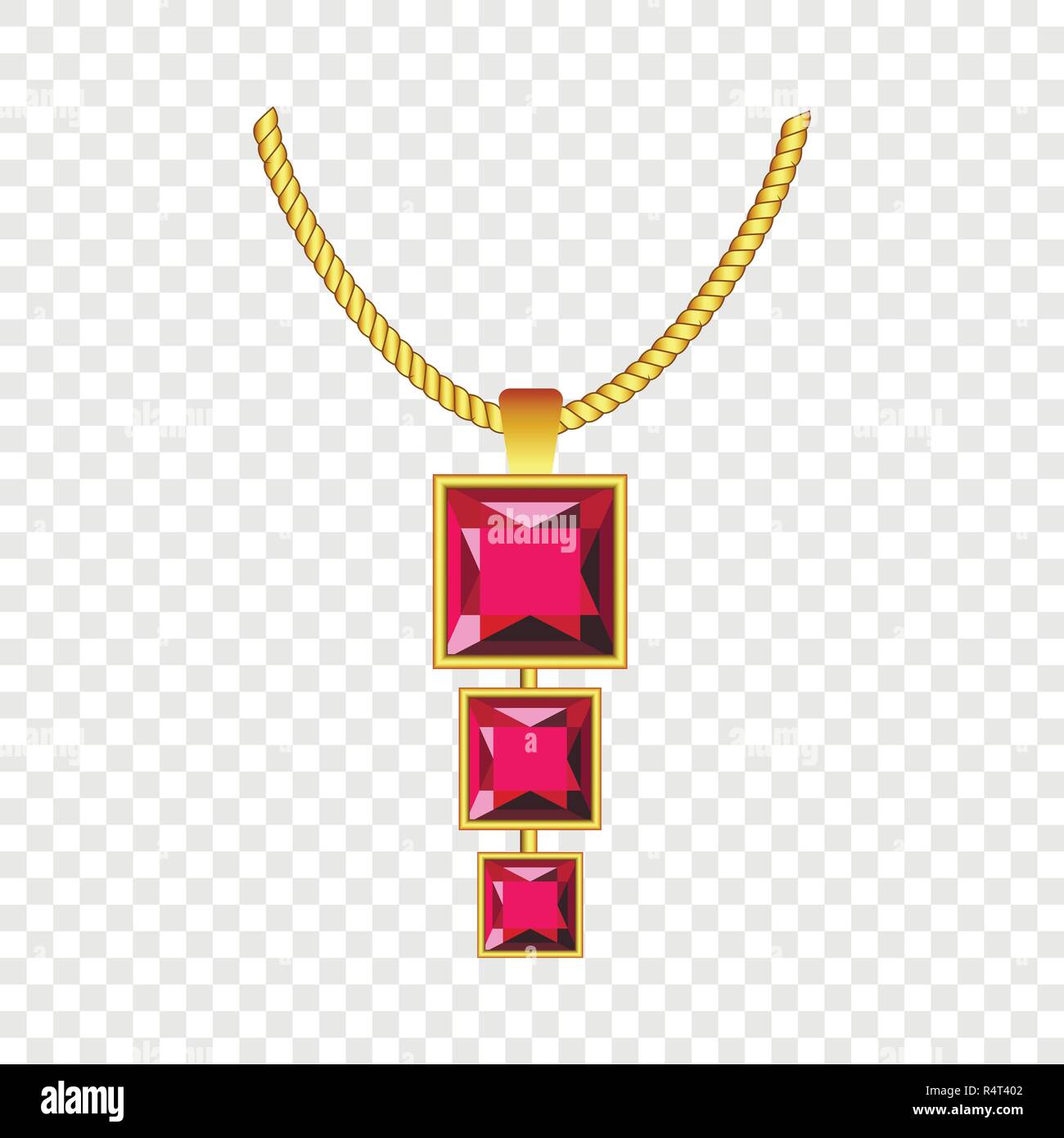 Garnet jewelry icon. Realistic illustration of garnet jewelry vector ...