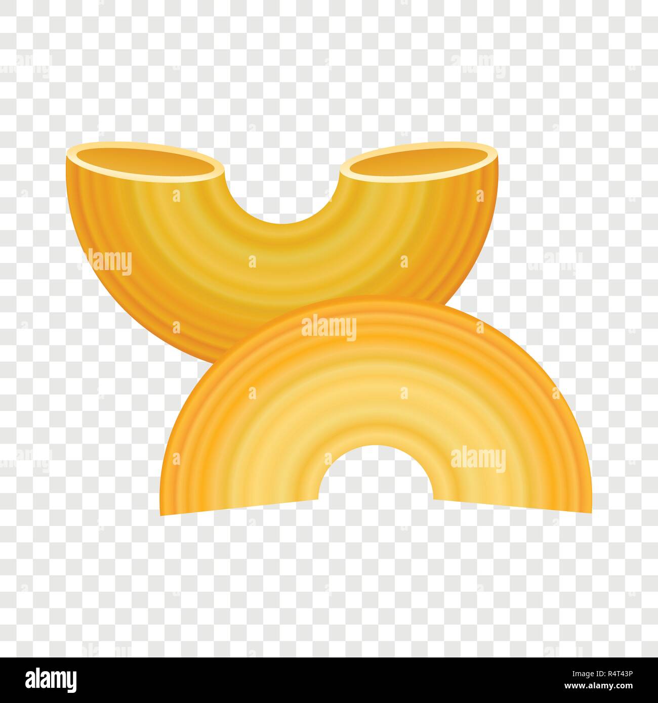 Gobetti rigati pasta icon. Realistic illustration of gobetti rigati ...