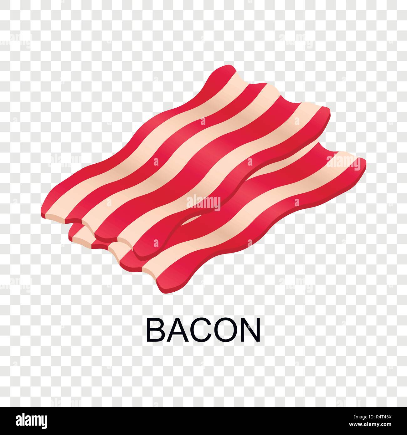Slice of bacon icon. Isometric of slice of bacon vector icon for on ...