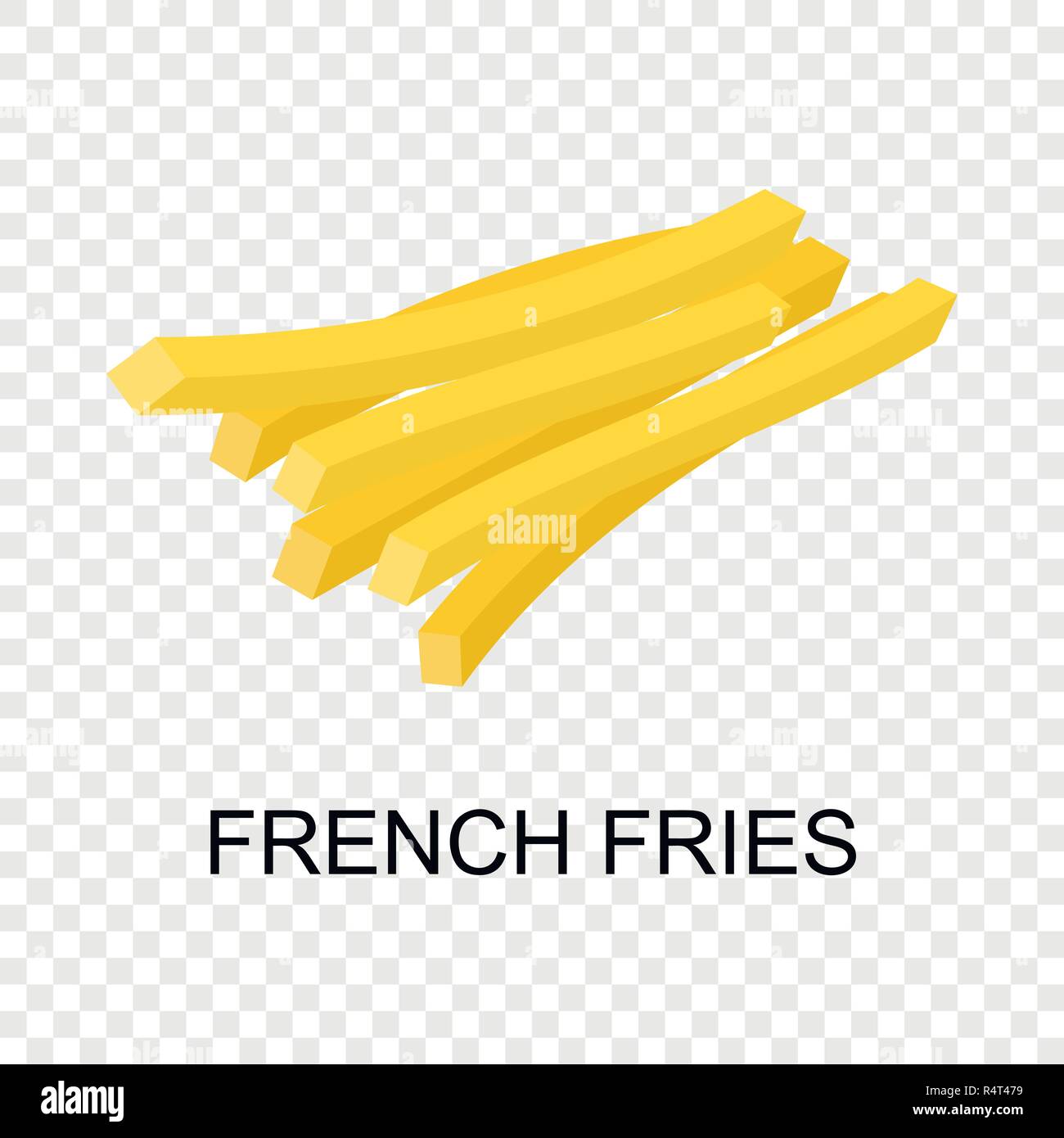 French fries icon. Isometric of french fries vector icon for on ...