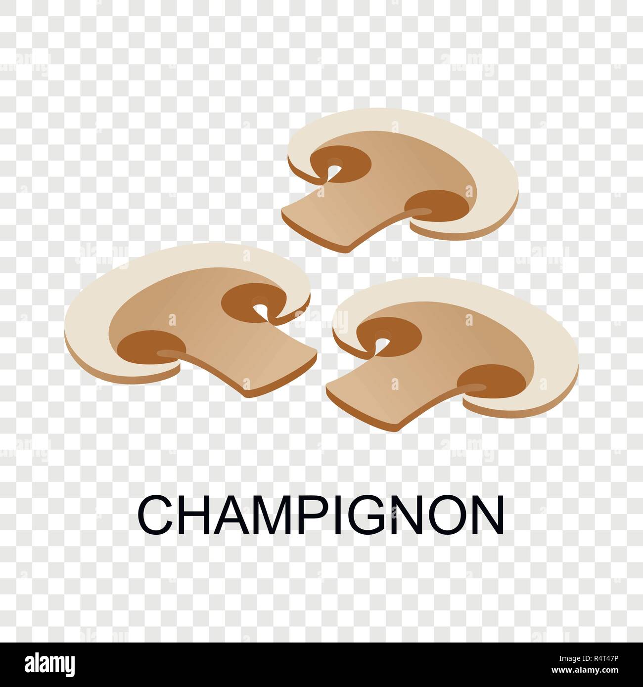 Sliced champignon icon. Isometric of sliced champignon vector icon for ...