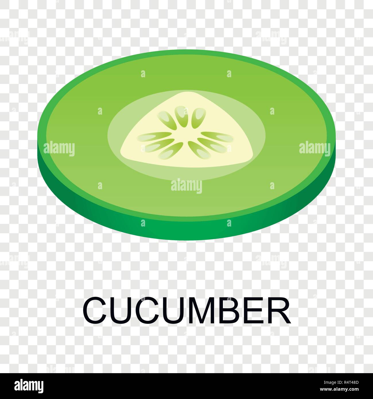 Cut cucumber icon. Isometric of cut cucumber vector icon for on ...