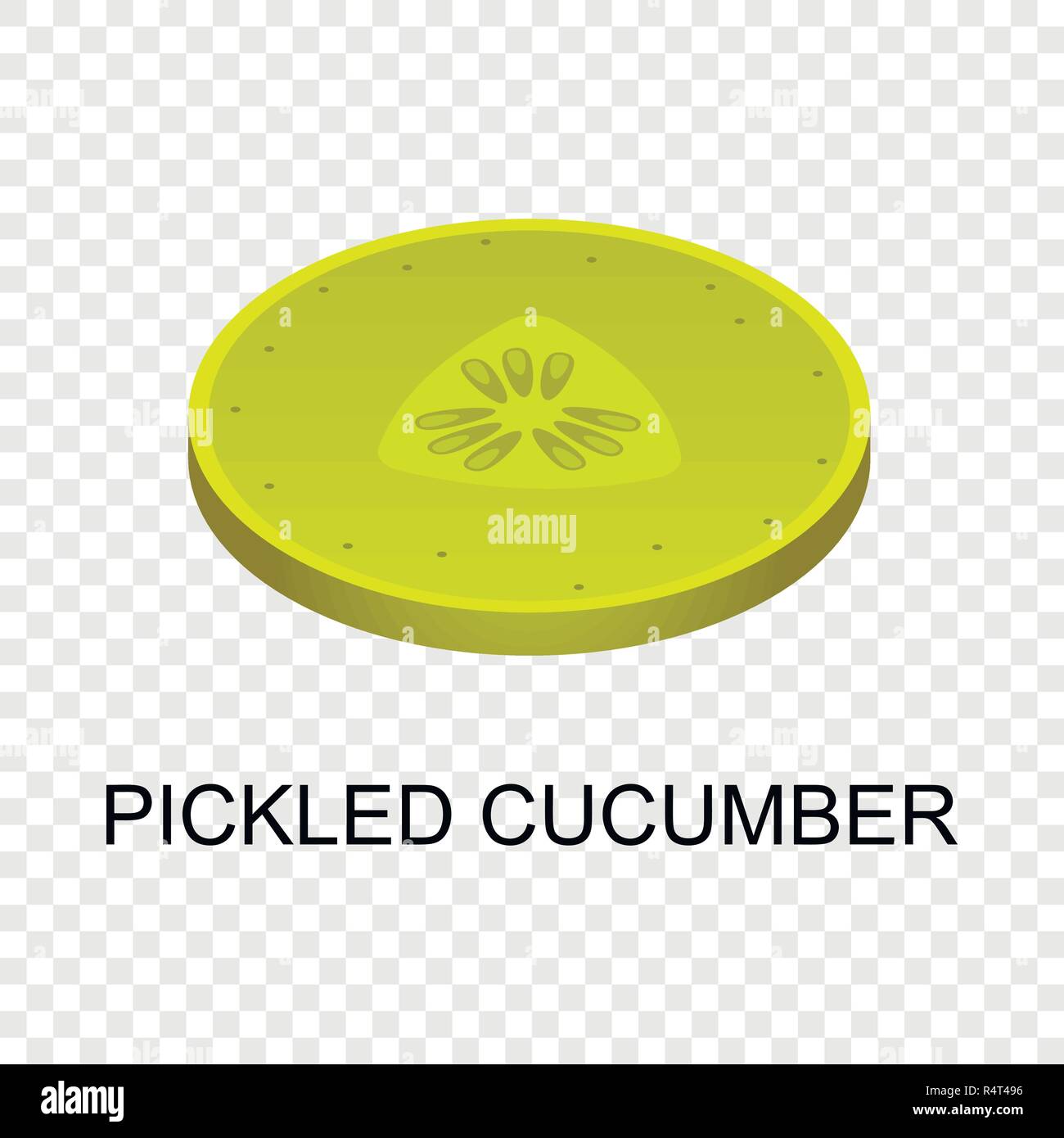 Sliced pickled cucumber icon. Isometric of sliced pickled cucumber ...