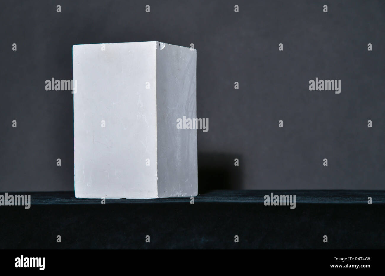 Cube chalk white on black abstract background architecture Stock Photo ...