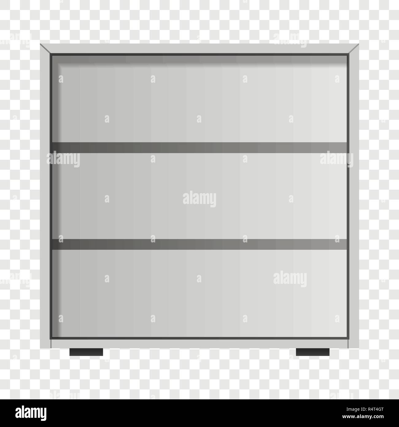 White drawer mockup. Realistic illustration of white drawer vector ...
